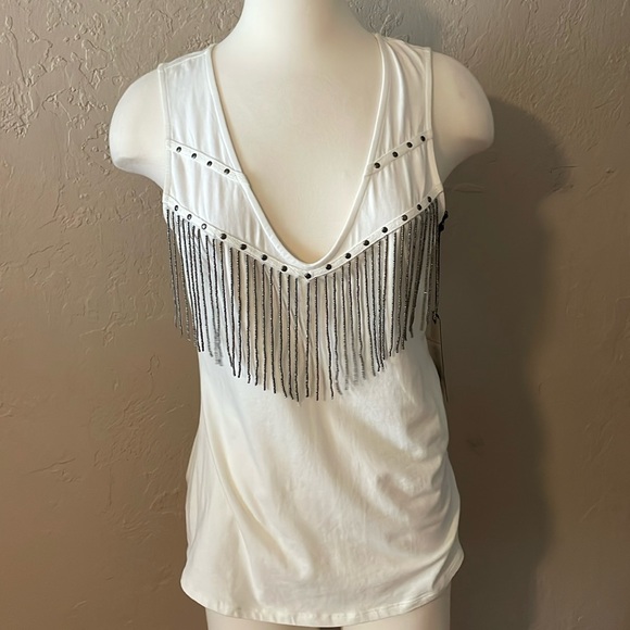 Idyllwind | Tops | Nwt Idyllwind Beaded Fringe Ivory Tank W L | Poshmark